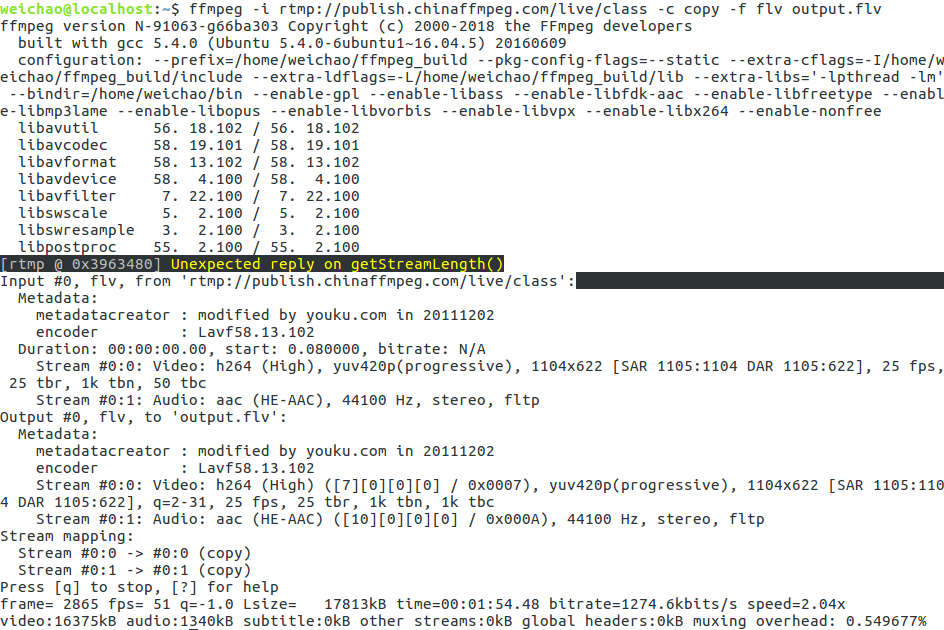 FFmpeg 发布与录制 RTMP 流 - 『魏超』的 blog